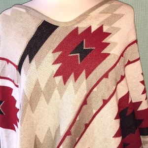 Boston Proper | Sweaters | Boston Proper Indian Pattern Poncho Size Sxs ...